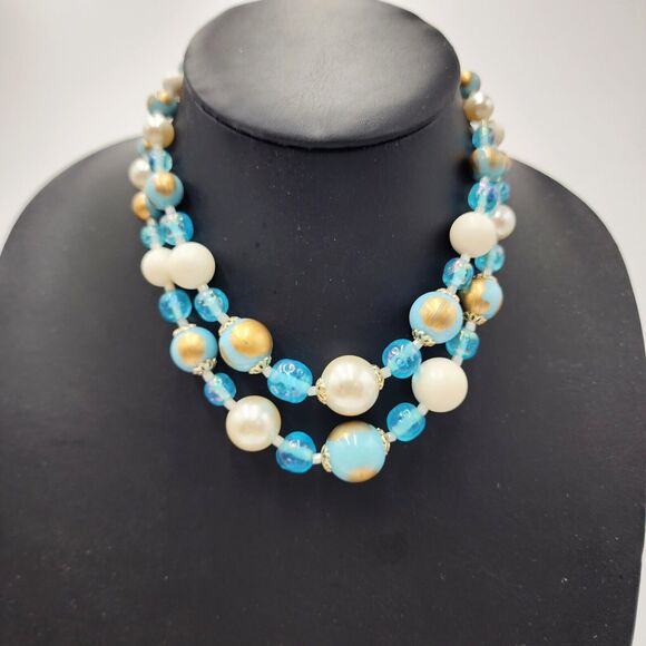 Japanese Weekend | Jewelry | Vintage Robins Egg Blue Gold Double 2 ...
